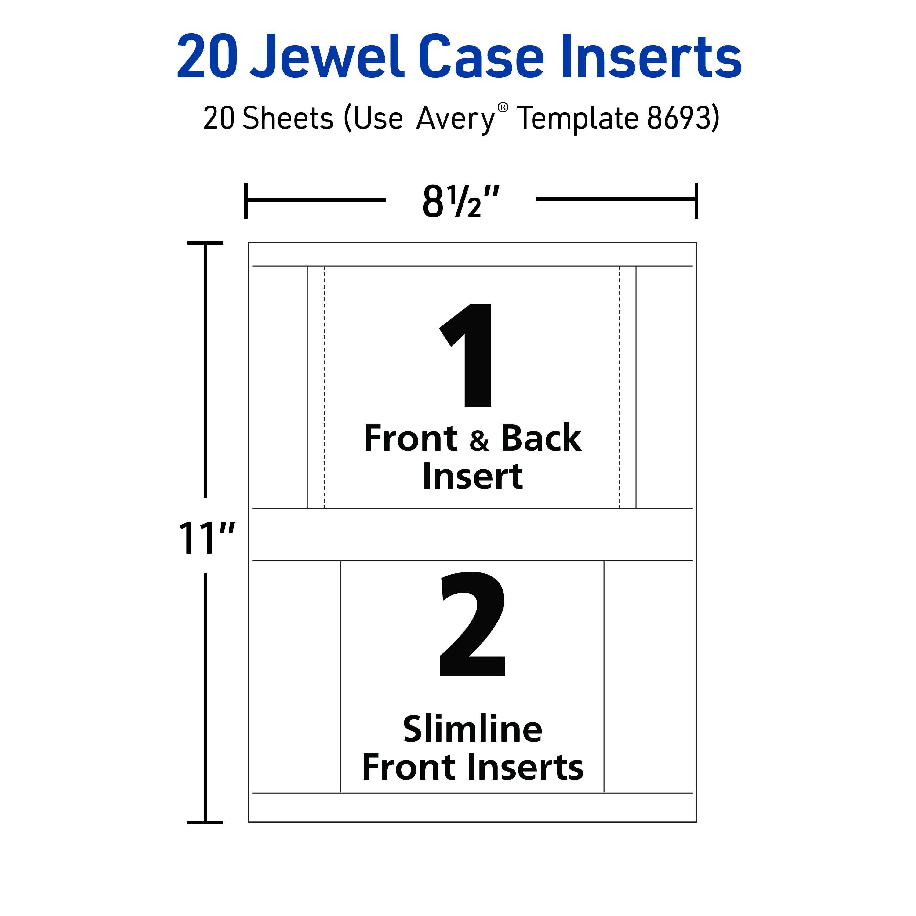 CD Jewel Case Inserts, 20 Inserts 8693 | Avery | Avery